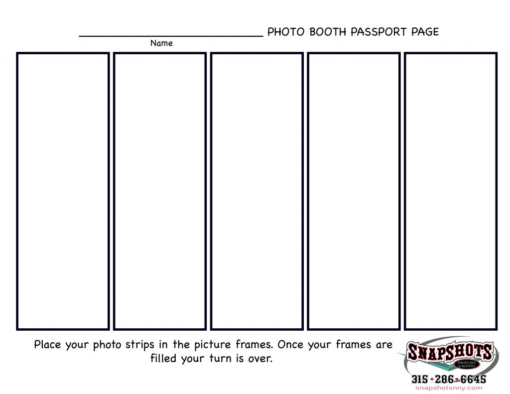 NEW KIDS PASSPORT PHOTO BOOTH PAGES FOR WEDDINGS - Snapshots Photo Booth